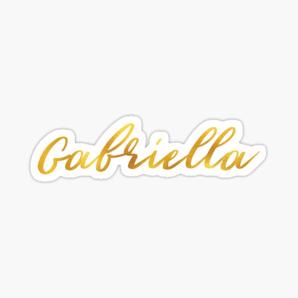 "Gabriella Name Hand Lettering in Faux Gold Letters" Sticker for Sale ...