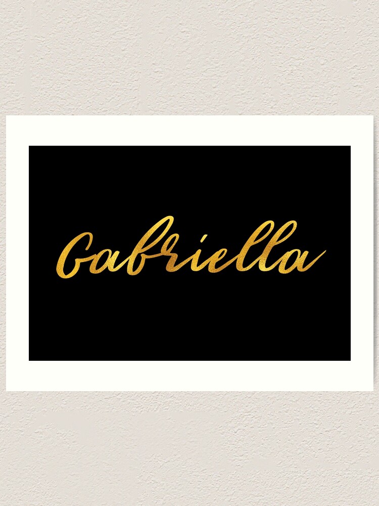 "Gabriella Name Hand Lettering in Faux Gold Letters" Art Print for Sale ...