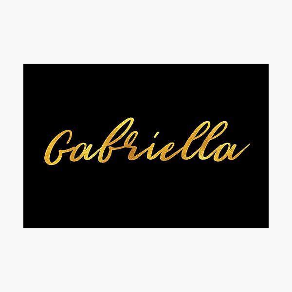 "Gabriella Name Hand Lettering in Faux Gold Letters" Photographic Print ...