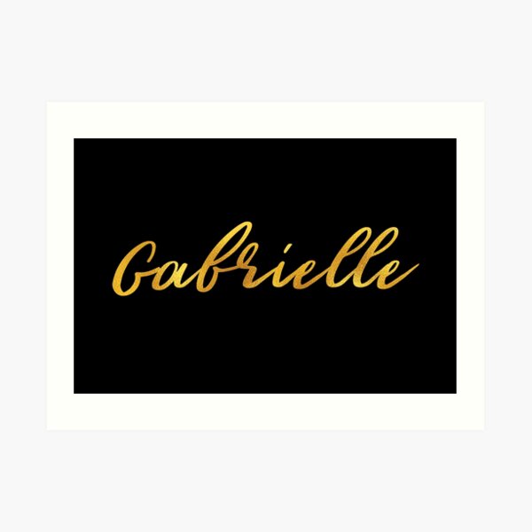 "Gabrielle Name Hand Lettering in Faux Gold Letters" Art Print by ...