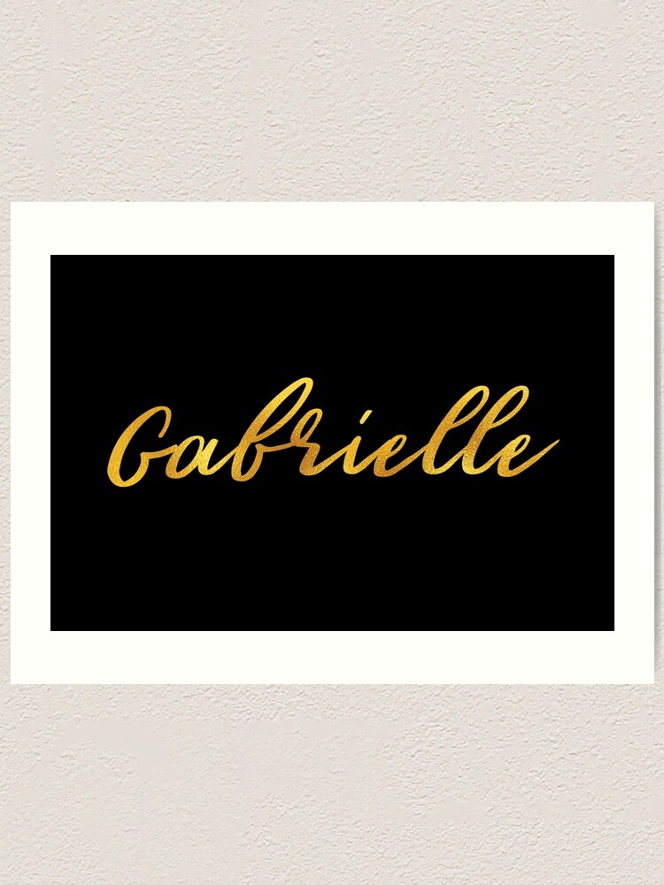 "Gabrielle Name Hand Lettering in Faux Gold Letters" Art Print by ...