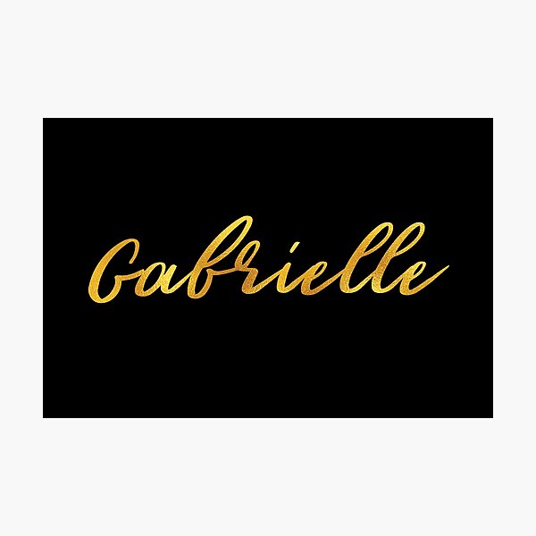 "Gabrielle Name Hand Lettering in Faux Gold Letters" Photographic Print ...