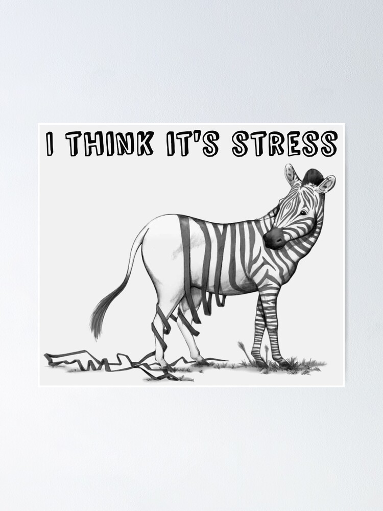 "Stressed zebra losing stripes" Poster for Sale by MisoraA | Redbubble
