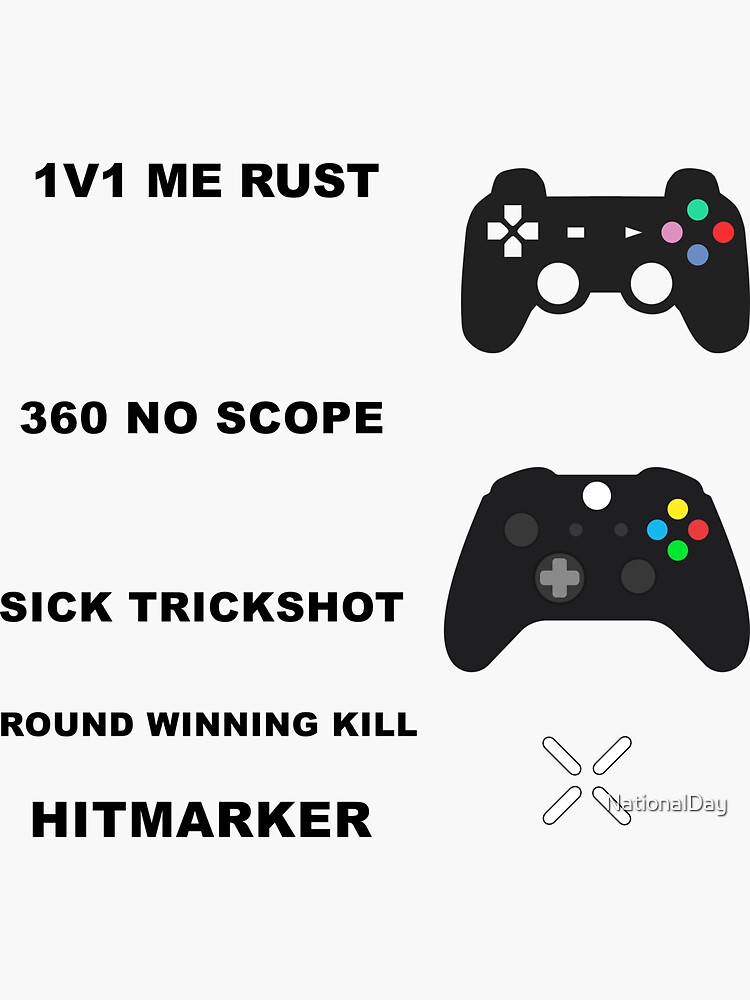 "1v1 me rust - 360 no scope sticker pack" Sticker by NationalDay ...