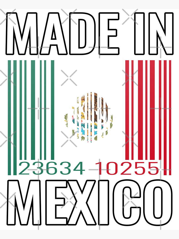 Pegatina «Hecho en bandera de código de barras de México» de ...