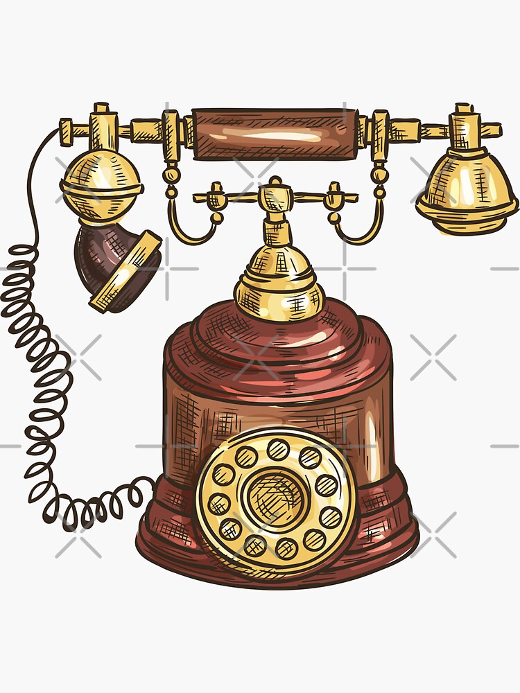 "Antique and vintage telephone" Sticker by magda09 | Redbubble