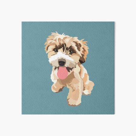 "Morkie Puppy Dog Portrait Digital Illustration" Art Board Print by ...