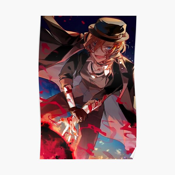 "anime bungou stray dogs, Chuuya art" Poster for Sale by 33Panda33 ...