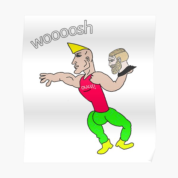 "Chad throwing Nordic gamer" Poster for Sale by marjard | Redbubble