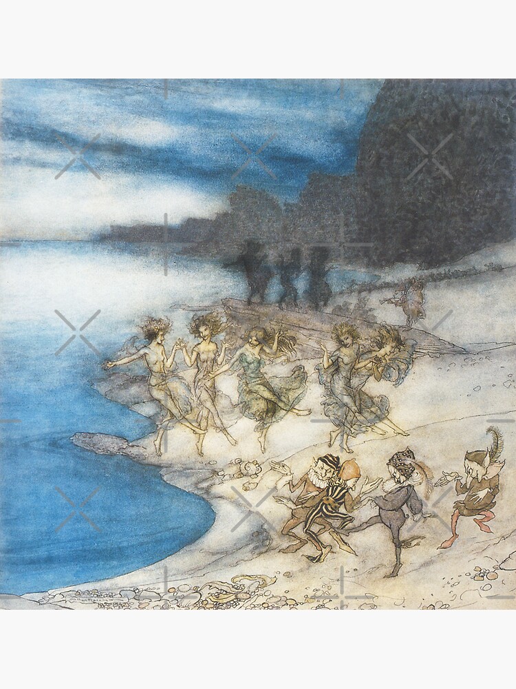 "Arthur Rackham: Comus 1921 - Pert Fairies & Dapper Elves" Sticker for ...