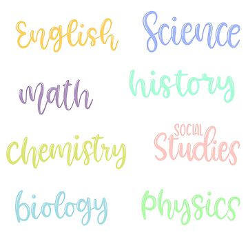 "School Subjects Sticker Pack" Sticker for Sale by Slletterings | Redbubble