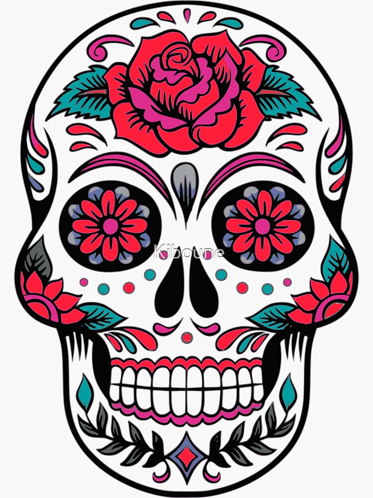 "Calavera" Sticker by Kiboune | Redbubble