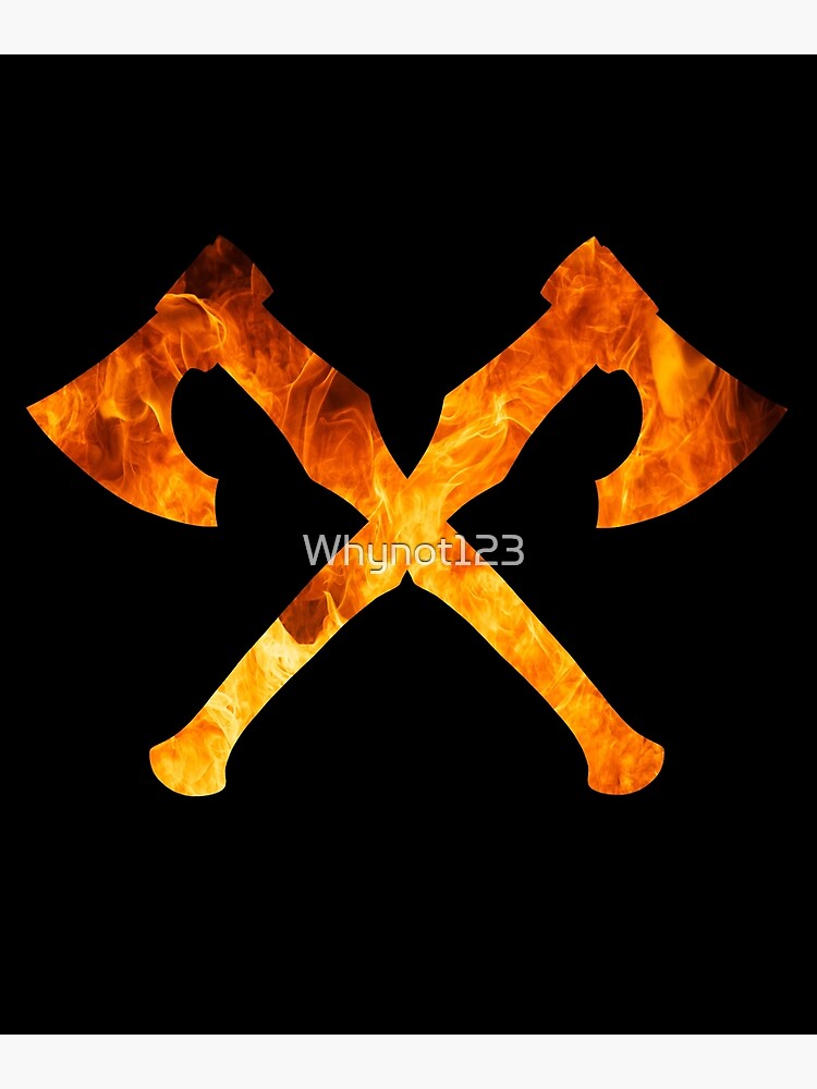"Axe Throwing Fire Silhouette" Art Print by Whynot123 | Redbubble