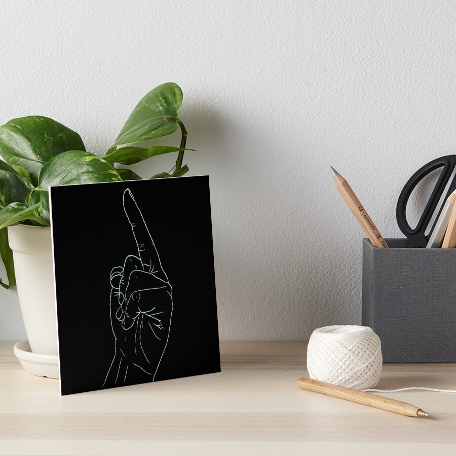 "Black middle finger" Art Board Print by experimentons | Redbubble
