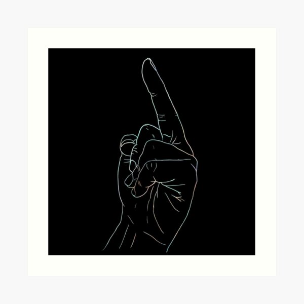 "Black middle finger" Art Print for Sale by experimentons | Redbubble