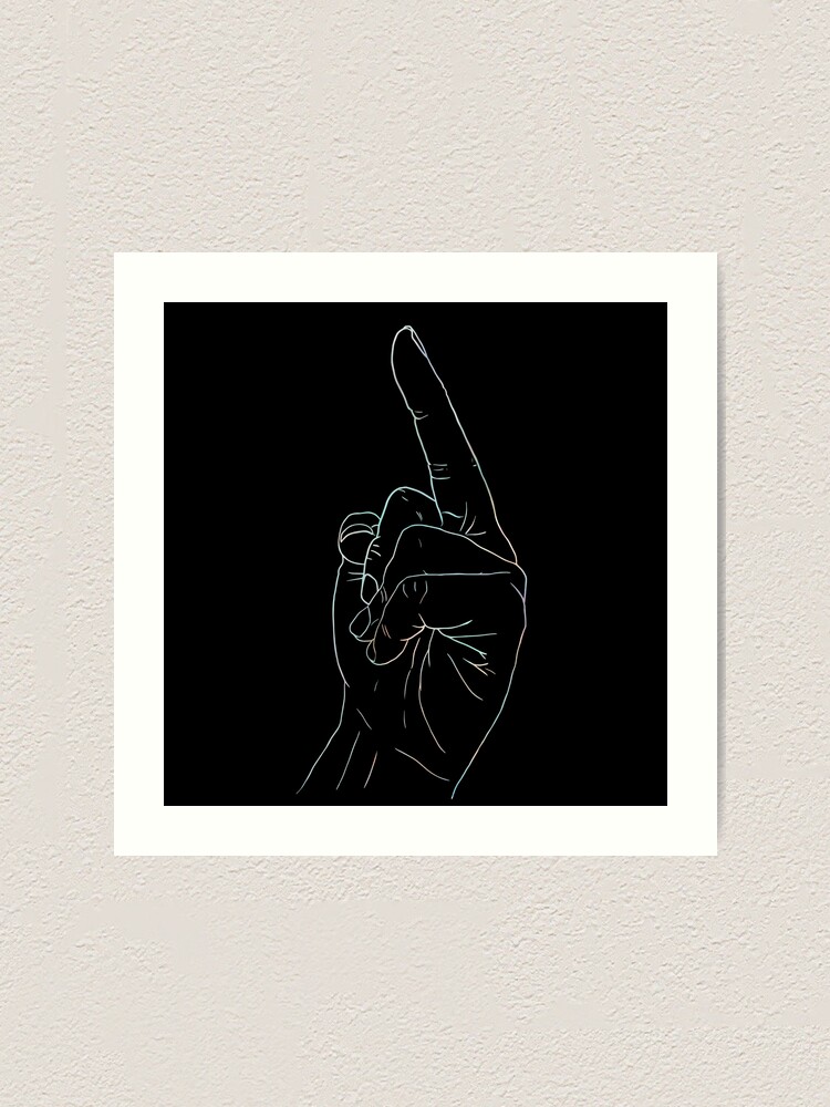 "Black middle finger" Art Print for Sale by experimentons | Redbubble