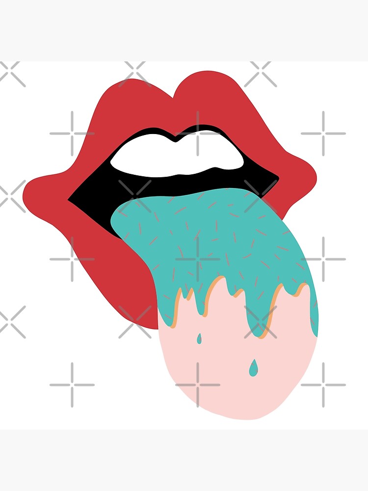 "Blue Donut Drip Tongue" Art Print by federicopanelli | Redbubble