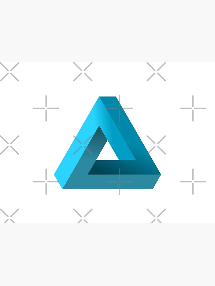 "Blue Impossible Triangle. Penrose Optical Illusion." Art Print for ...