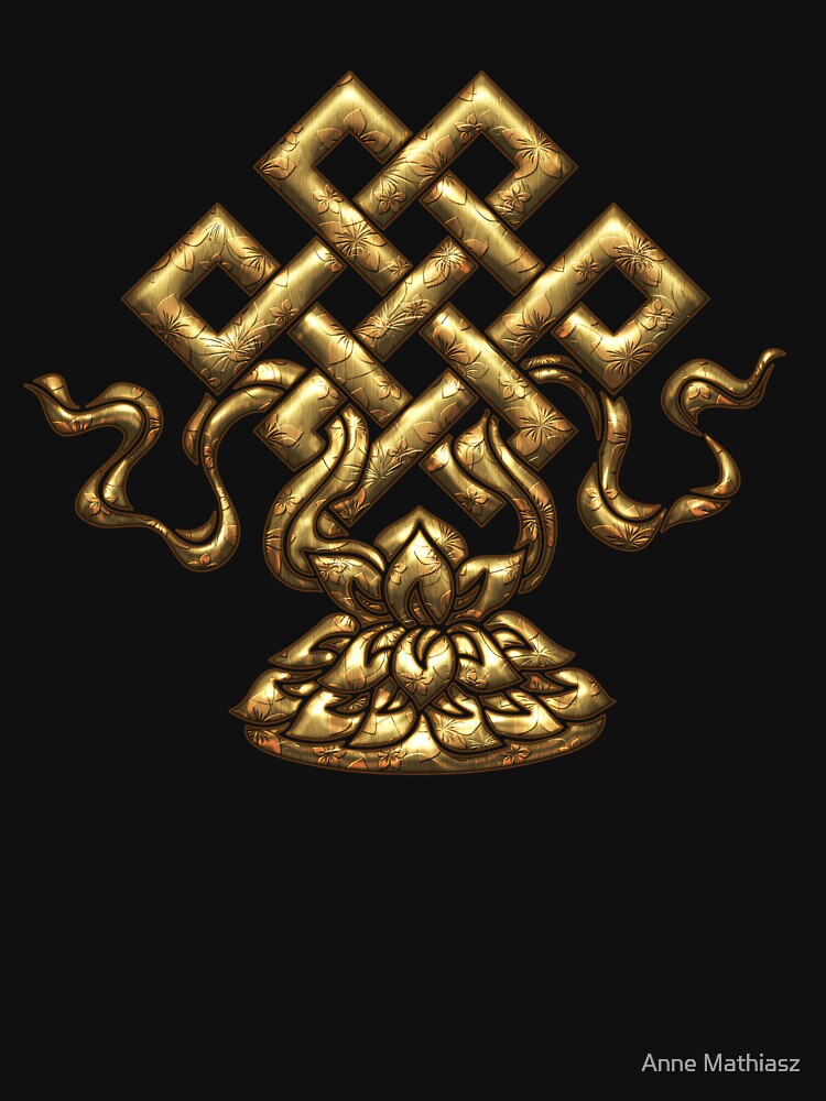 "Tibet Endless Knot, Lotus Flower, Buddhism, Eternal Knot" T-shirt by ...
