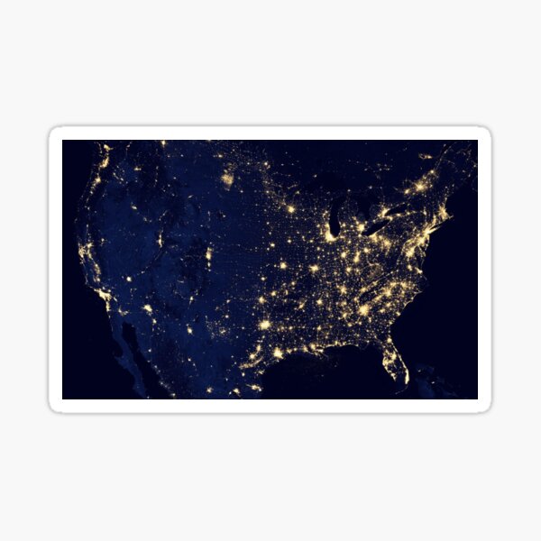 "USA MAP" Sticker by MalekOmar | Redbubble