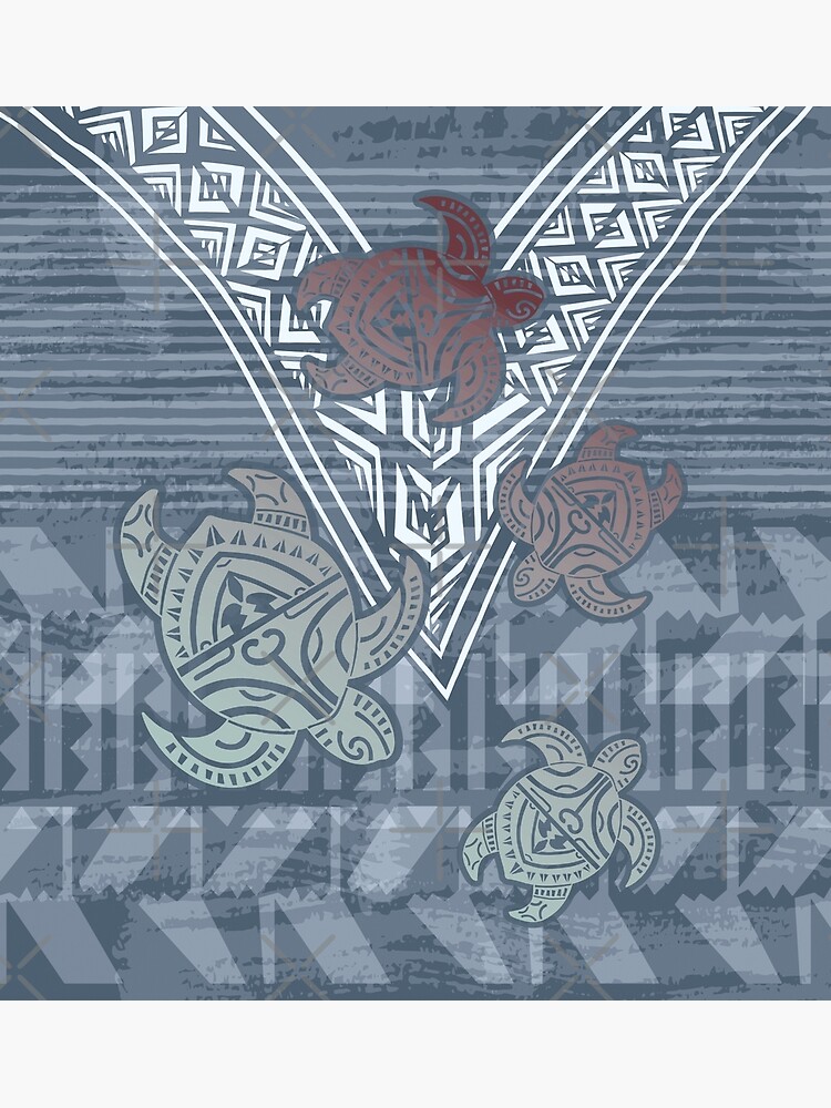 "Fijian Slate Tribal Turtles" Poster for Sale by sunnthreads | Redbubble
