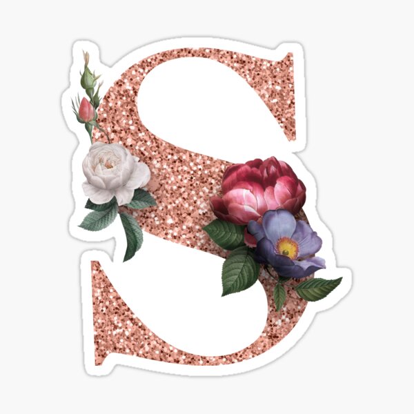 "Rose Gold Letter S" Sticker by NiftyTrinket | Redbubble