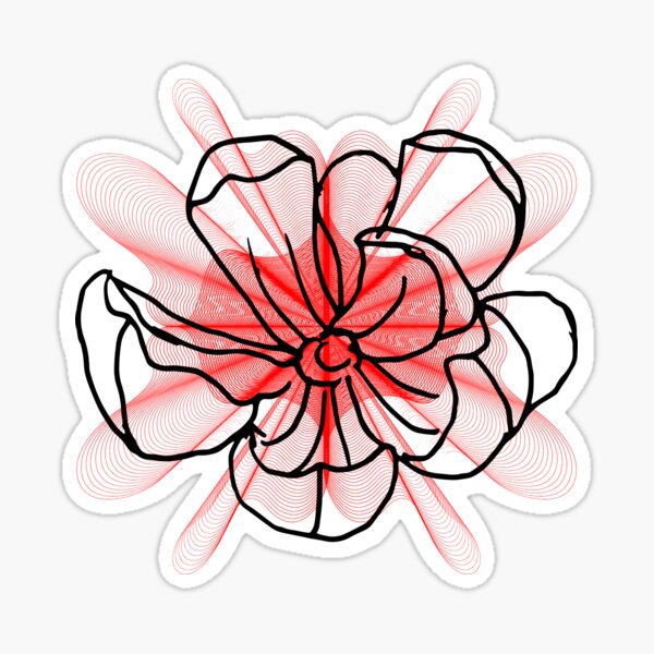 "Red Radiant Flower" Sticker by Adisak-designs | Redbubble