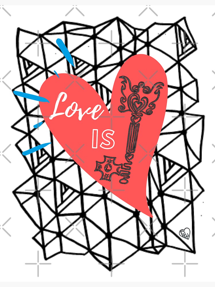 "Love is key - graphic design by DLH " Sticker for Sale by ...
