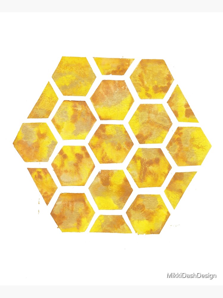 "Honeycomb Positive - Watercolour" Poster by MikkiDashDesign | Redbubble