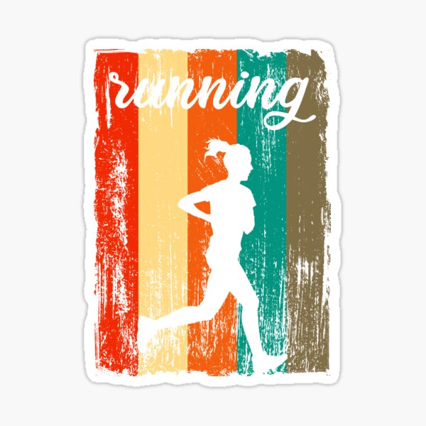 "Retro vintage runner jogging sport design gift" Sticker for Sale by ...