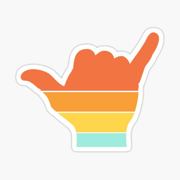 "colorful shaka logo" Sticker for Sale by ayoubel16 | Redbubble