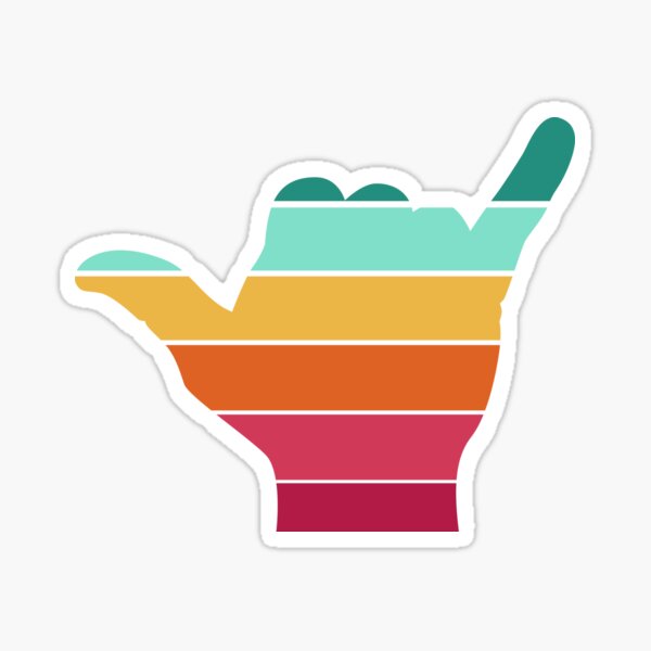 "colorful shaka logo" Sticker by ayoubel16 | Redbubble