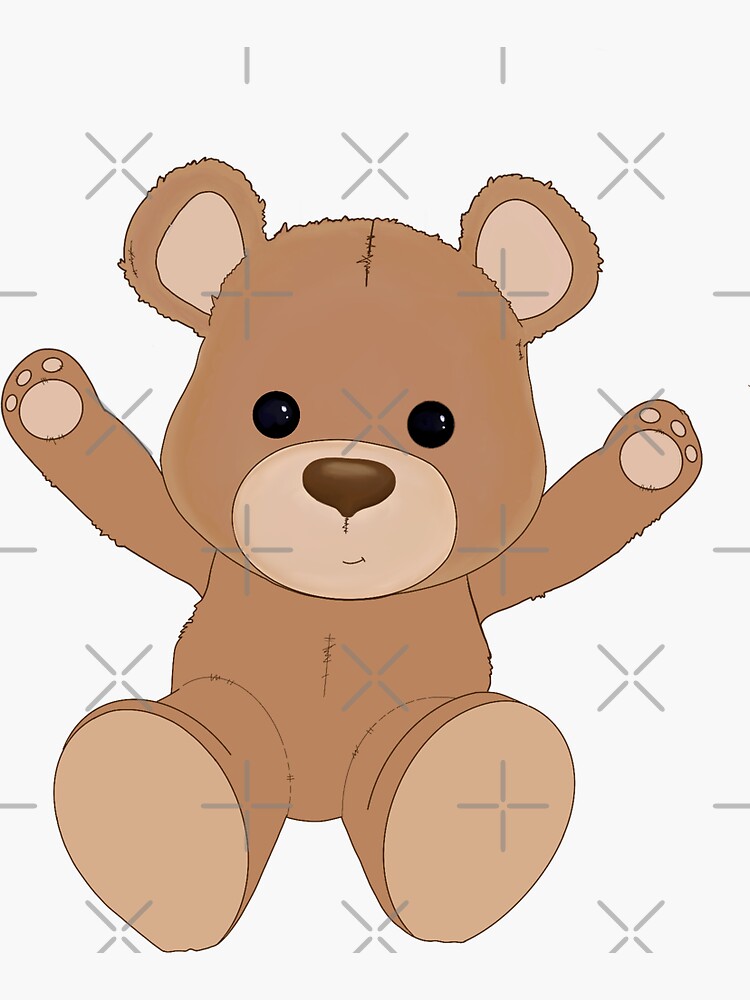 "Cute Teddy Bear " Sticker for Sale by art-stickers | Redbubble