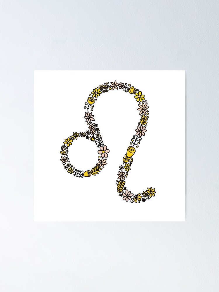 "Yellow Leo Zodiac Sign Symbol" Poster by karinapezeshkan | Redbubble