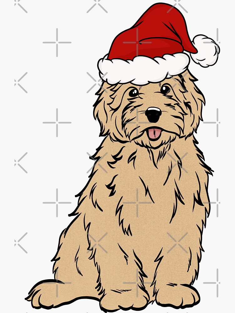 "Christmas Goldendoodle " Sticker for Sale by rmcbuckeye | Redbubble