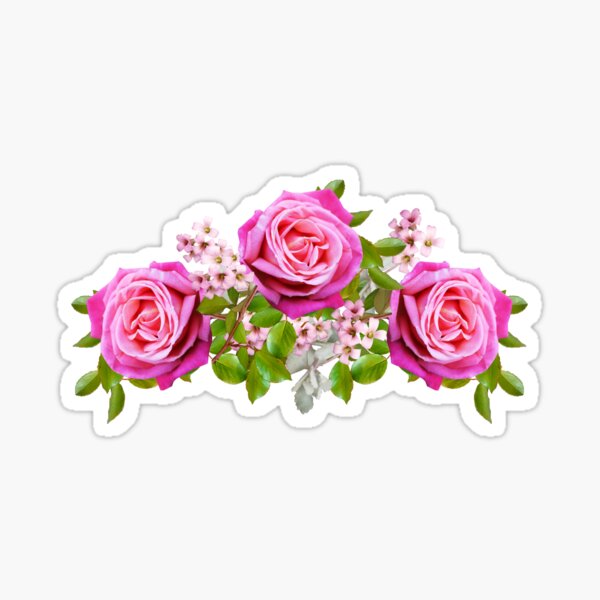 "Pink flowers" Sticker for Sale by Lupappdesigns | Redbubble