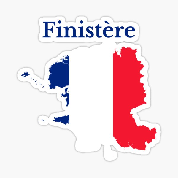 "Finistere (Finistère) Map, France, French Department" Sticker for Sale ...