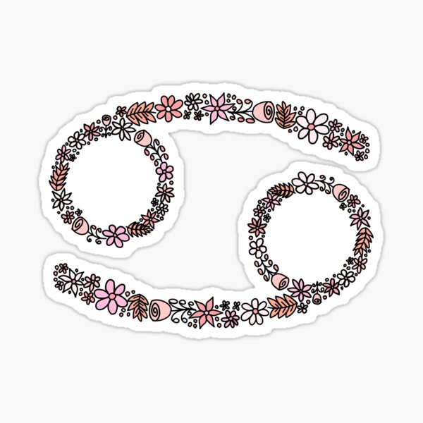 "Pink Cancer Zodiac Sign Symbol" Sticker for Sale by karinapezeshkan ...
