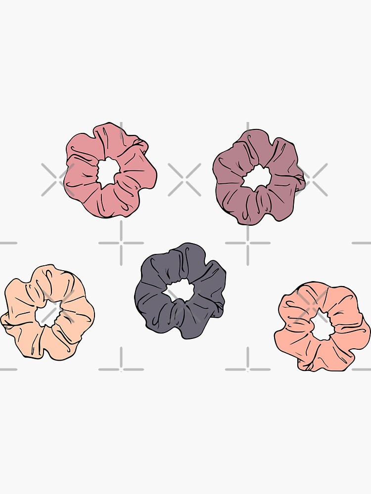 "Cute Pink, Nude Scrunchies Sticker Pack" Sticker for Sale by ...