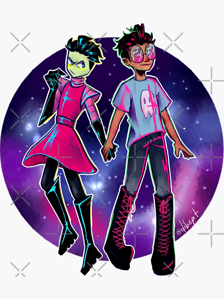 "Invader Zim ZADR Galaxy Sticker" Sticker by dibspit | Redbubble