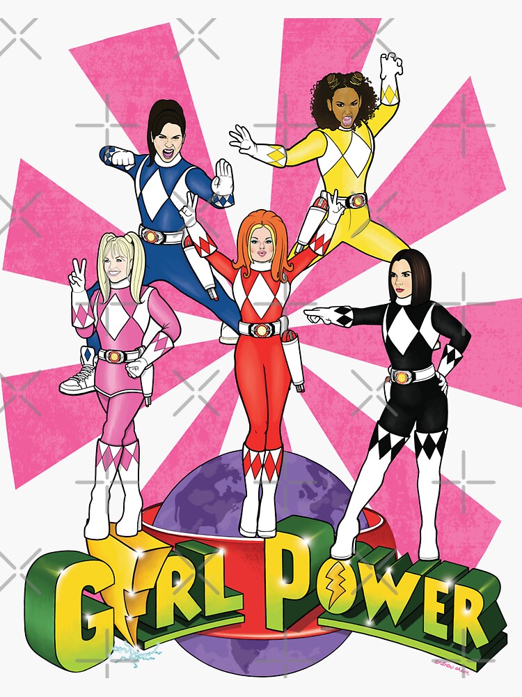 "GIRL RANGERS RAYS" Sticker for Sale by AndrewAhernArt | Redbubble