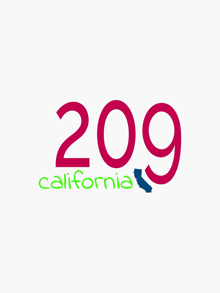 "California 209" Sticker by eliset983 | Redbubble