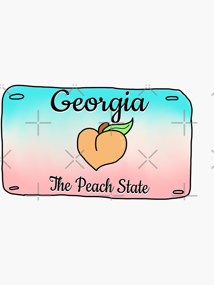 "Georgia License Plate cute just peachy" Sticker by Unboltingcat ...