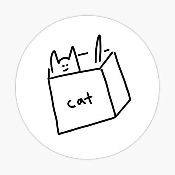 "Stoopid Animals: Cat box" Sticker by stoopid-animals | Redbubble