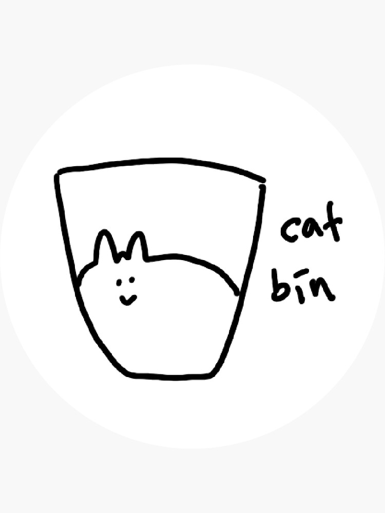"Stoopid Animals: Cat bin" Sticker for Sale by stoopid-animals | Redbubble