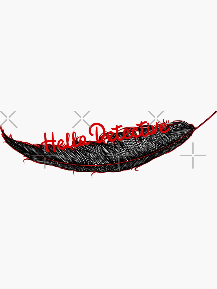 "Hello Detective! Red Feather | Lucifer Morningstar" Sticker by KauzSL ...