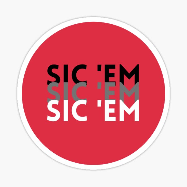 "sic 'em" Sticker by annabellelynnn | Redbubble
