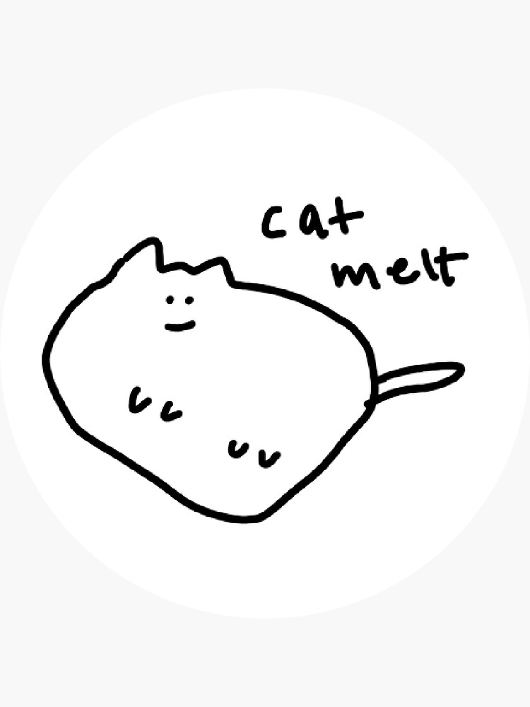 "Stoopid Animals: Cat melt" Sticker for Sale by stoopid-animals | Redbubble