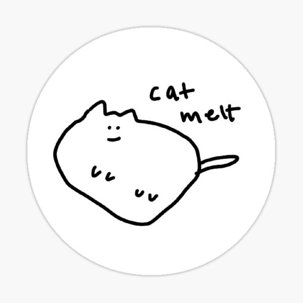 "Stoopid Animals: Cat melt" Sticker for Sale by stoopid-animals | Redbubble