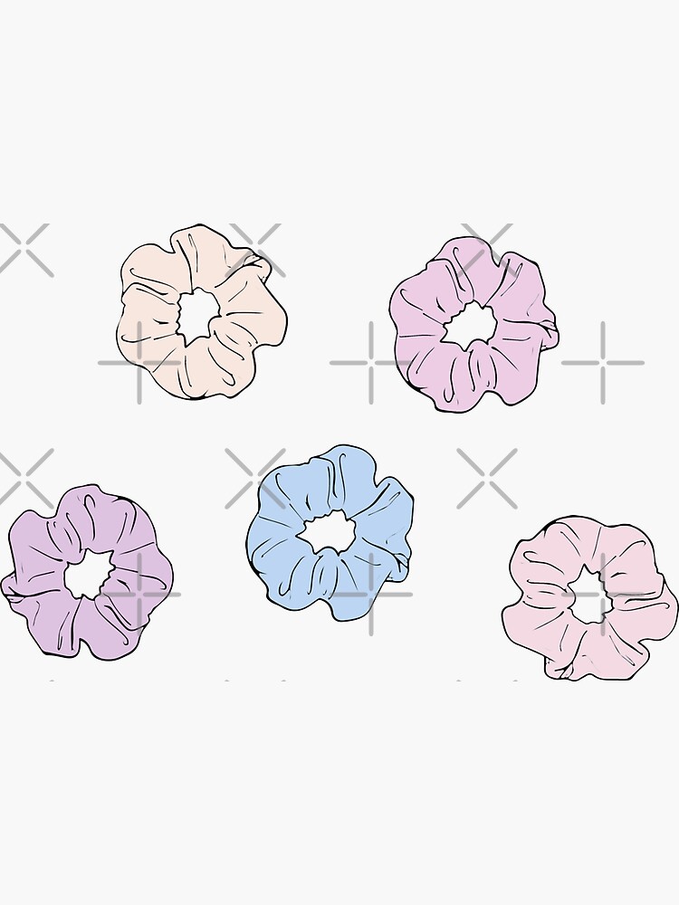"Cute Pink, Pastel Scrunchies Sticker Pack" Sticker for Sale by ...